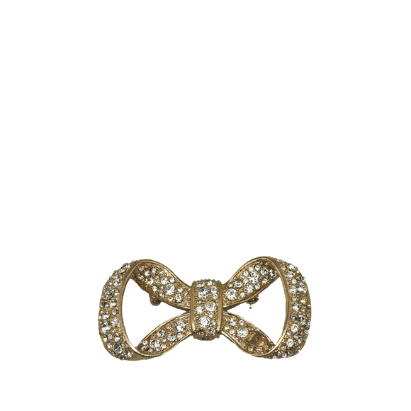CHANEL | Jewelry | Chanel Crystal Bow Brooch Costume Brooch | Poshmark
